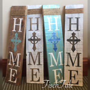 Wooden Cross Sign - Welcome - Christian Sign - Home Sign With Cross ...
