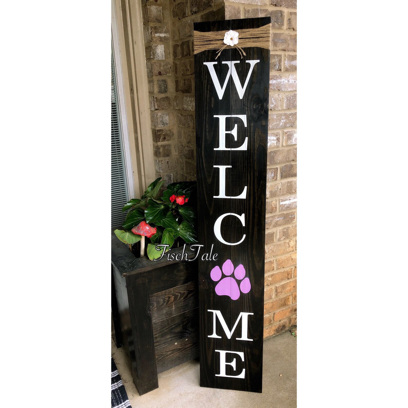 Large Welcome Shutter Style Sign With Paw Print Symbol Any - Etsy