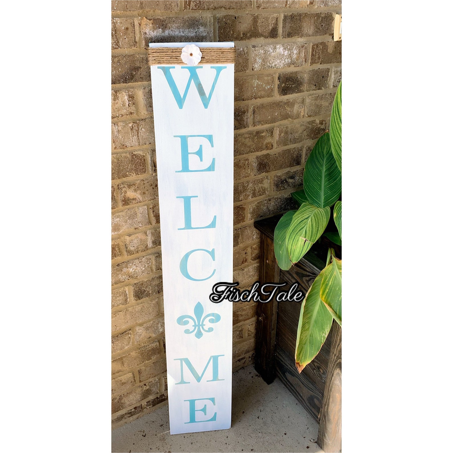 Large Welcome Sign With Fleur De Lis Symbol French Welcome - Etsy