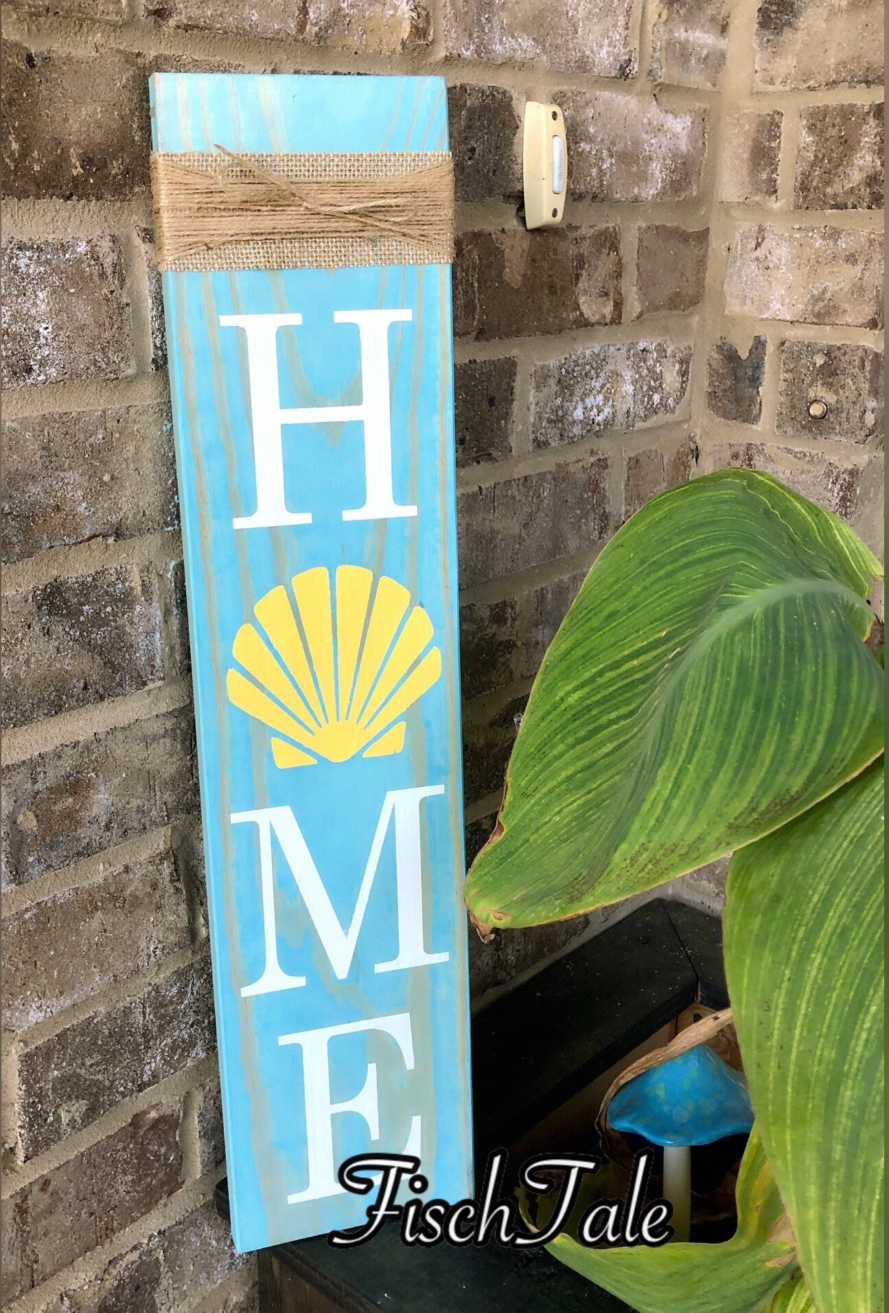 Seashell Home Welcome Clam Shell sign Home sign with | Etsy