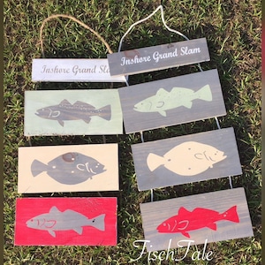 Fishing Grand Slam Signs - Wood Fishing Signs - Fisherman Sign - Grand ...