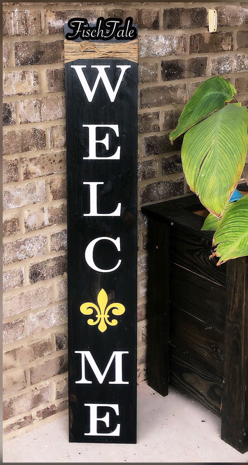 Large Welcome Sign With Fleur De Lis Symbol French Welcome - Etsy