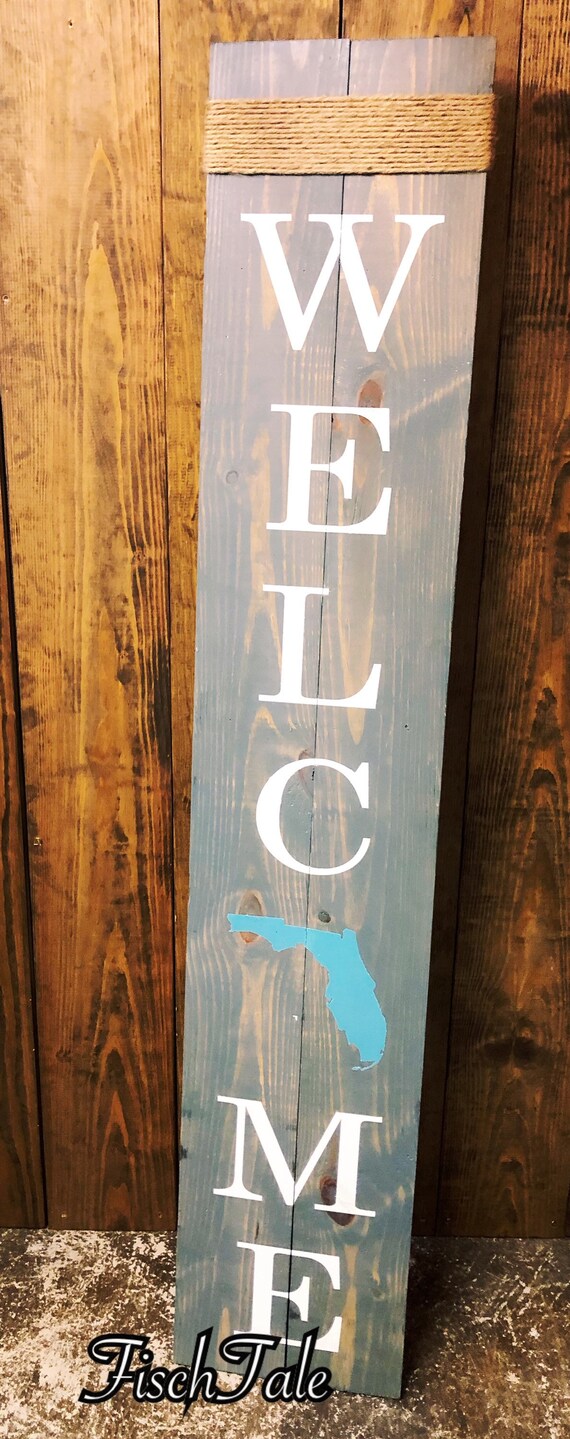 Large Welcome Shutter Style Sign With Florida Welcome Porch - Etsy
