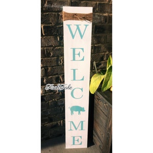Large Welcome Sign With Pig - Piggy Welcome - Wood Farm Sign - Any ...