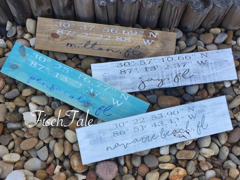 Coordinate Sign GPS Sign Address Signs Location Sign - Etsy