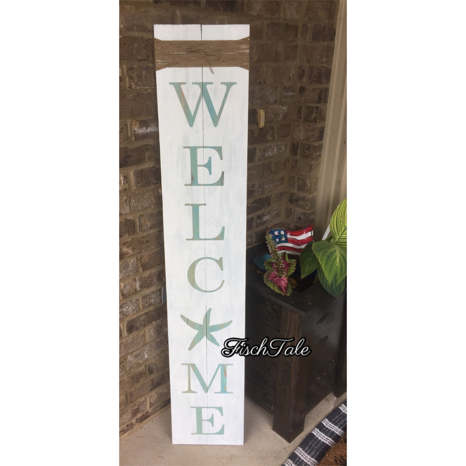 Large Welcome Shutter Sign With Starfish Symbol Welcome - Etsy
