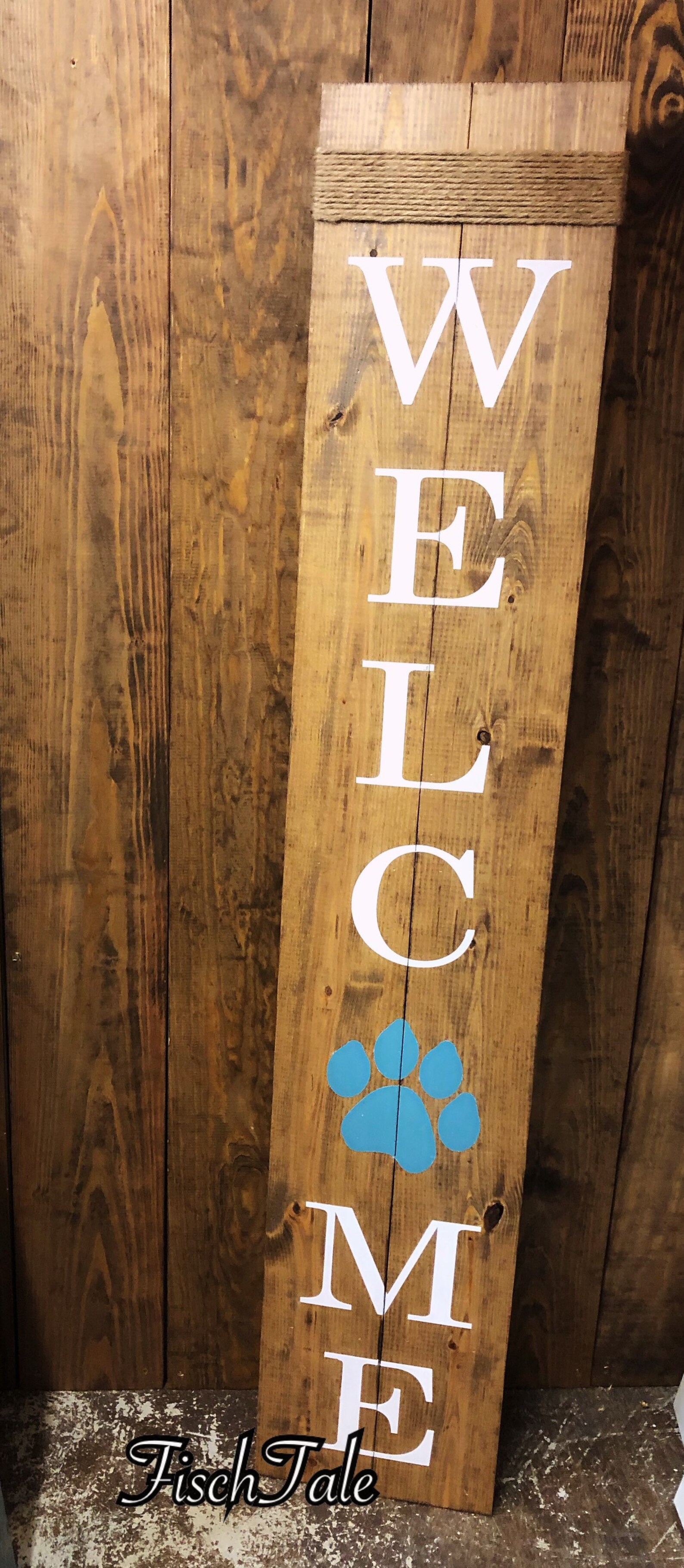 Large Welcome Shutter Style Sign With Paw Print Symbol Any - Etsy