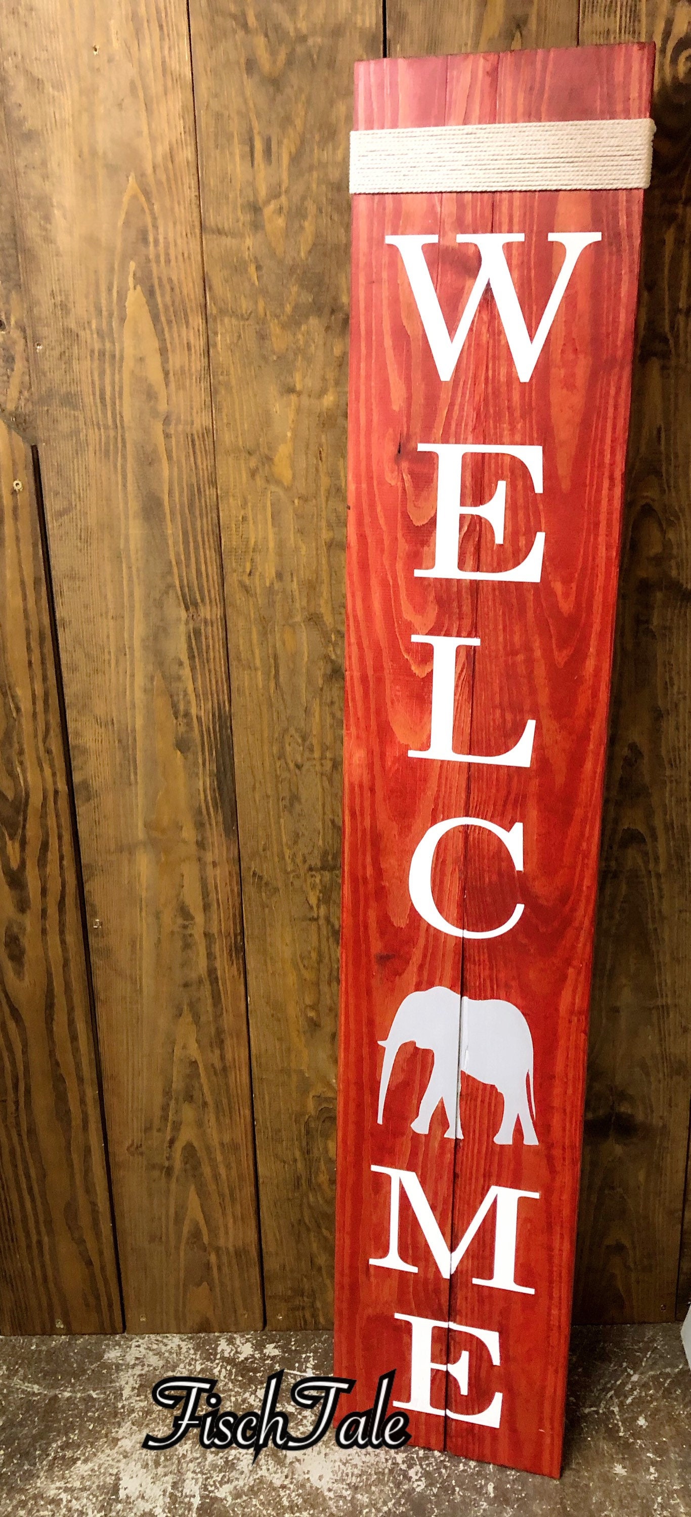 Large Welcome Shutter Style Sign With Elephant roll Tide - Etsy