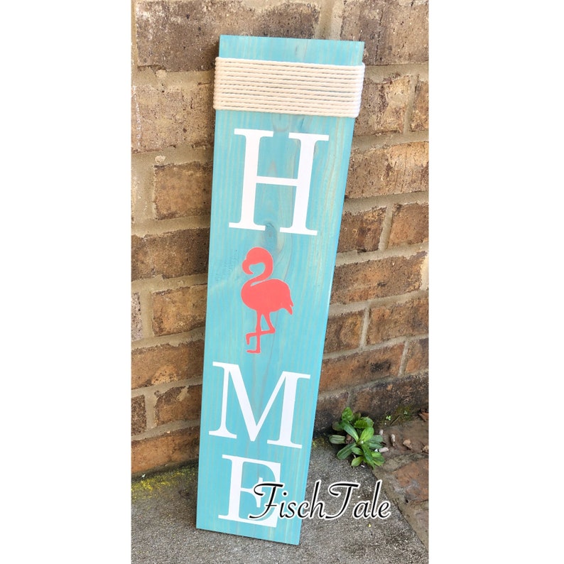 Flamingo Home Sign Welcome Flamingo Sign Home Sign With - Etsy