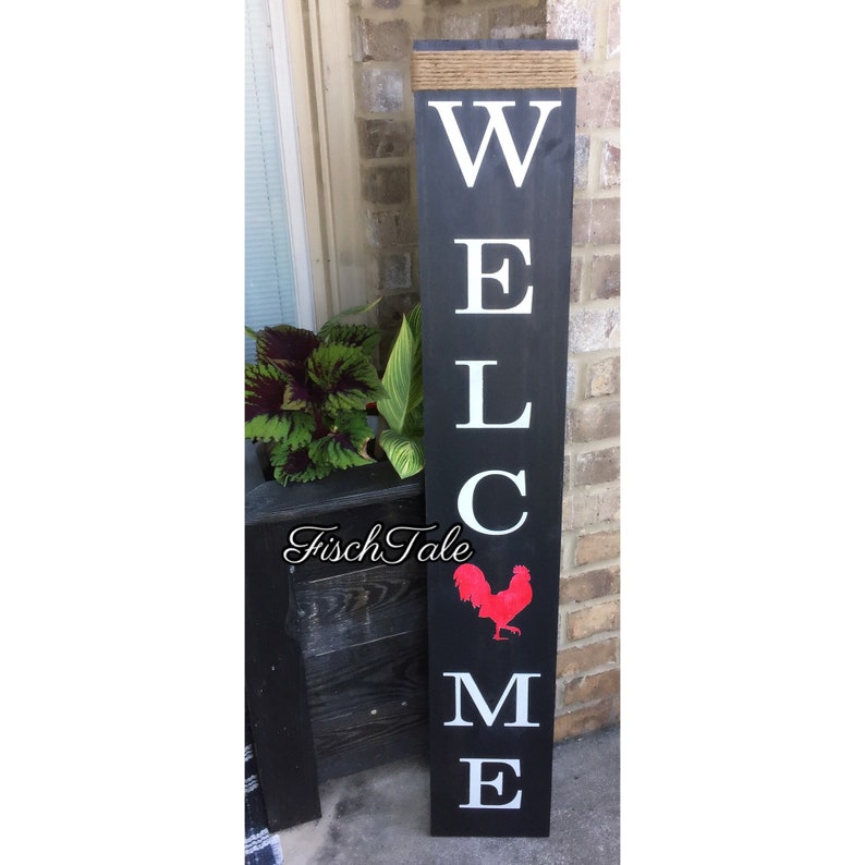 Large Welcome Sign With Rooster Chicken Welcome Wood Farm | Etsy