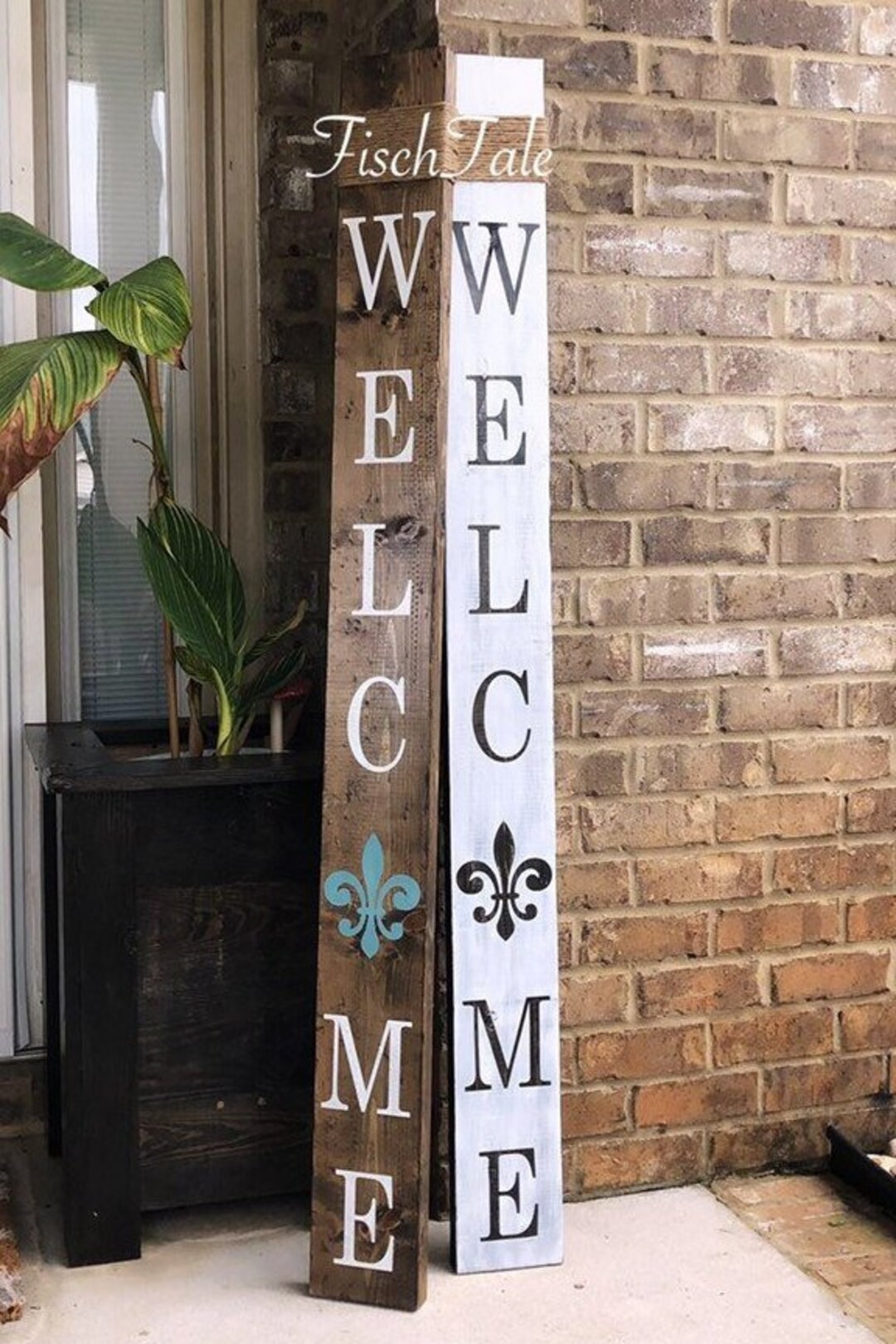 Large Welcome Sign With Fleur De Lis - Fleur De Lis Welcome - Wood Sign ...