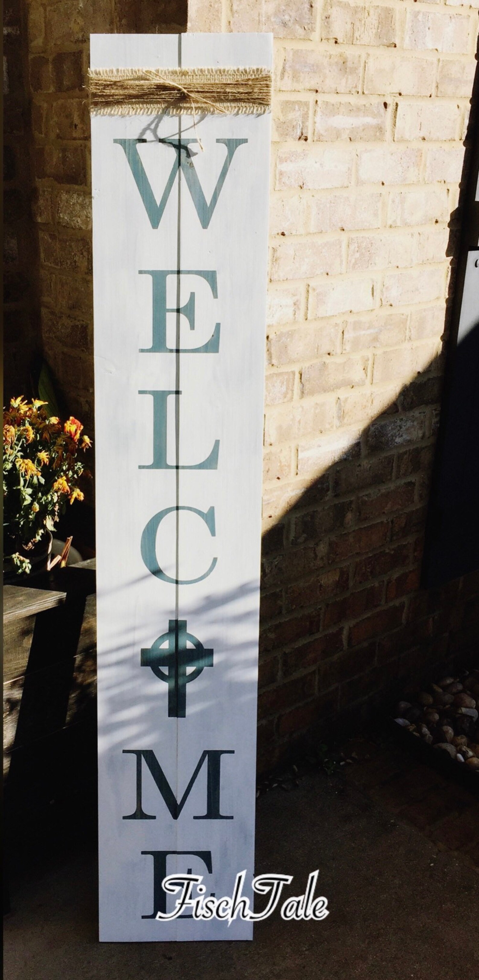 Large Welcome Shutter Style Sign with cross stmbol Welcome | Etsy