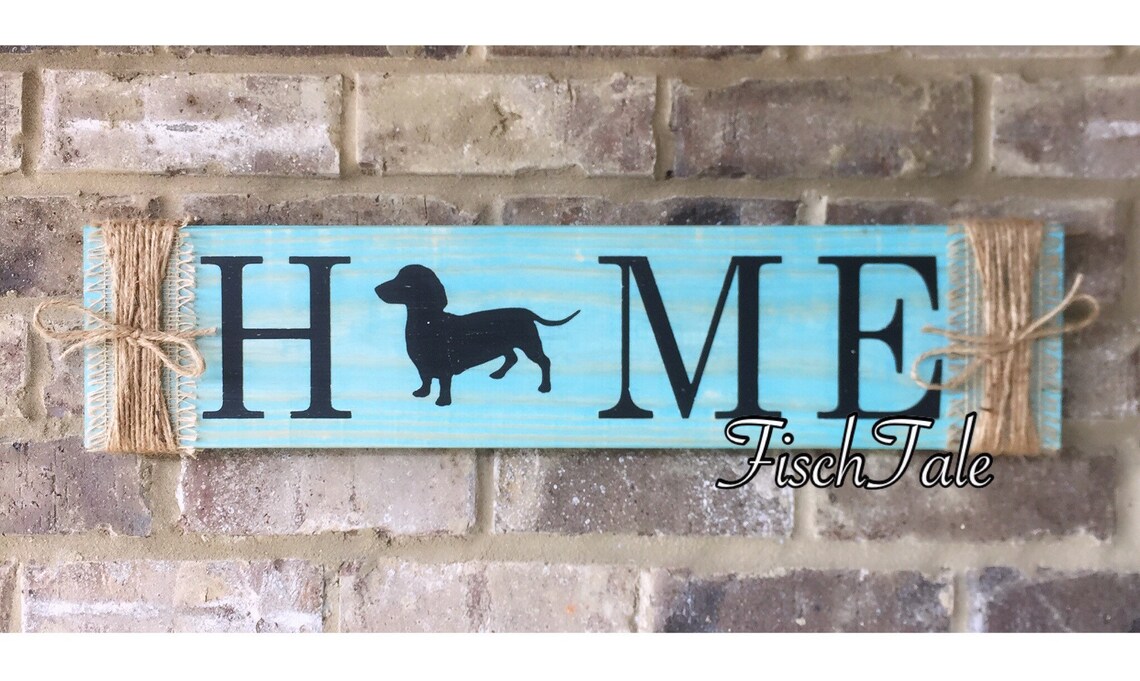 Horizontal Doxie Sign Dachshund Home Sign Rustic Dog Sign | Etsy