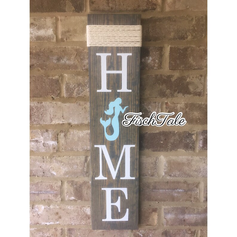 Mermaid Home Sign Farmhouse Style Mermaid Sign Mermaid Sign - Etsy