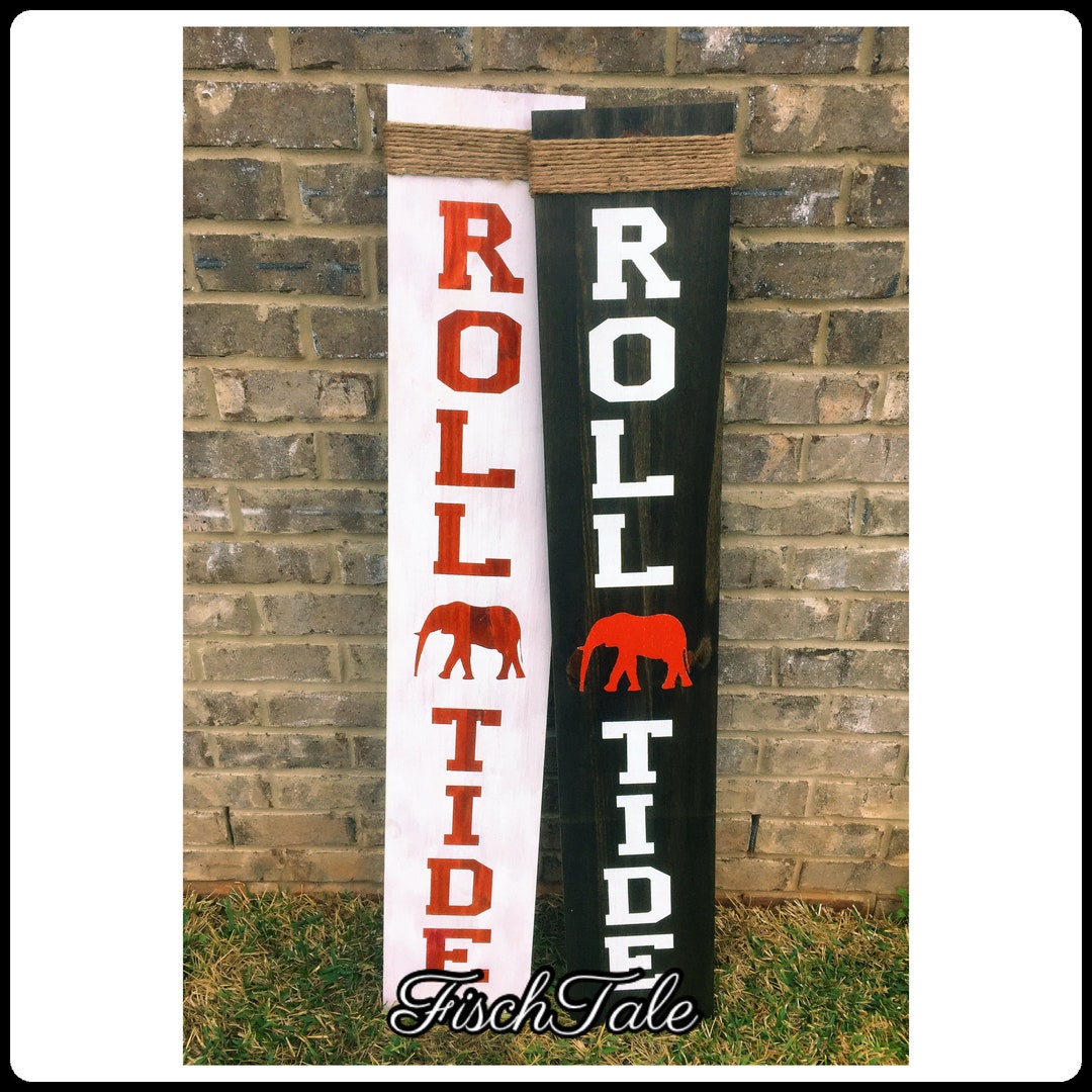 Large Roll Tide Sign With Elephant - Porch Welcome - Wood Sign - Rtr ...