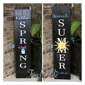 Spring and Summer Seasons Shutter, Rustic Decor, Rustic Sign, Porch ...