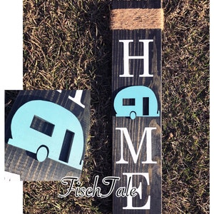 Wooden Camper Sign - Welcome - RV Sign - Home Sign With Camper - Wooden ...