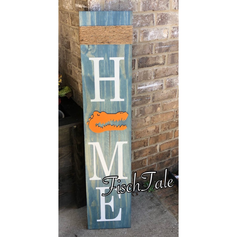 Gator "home" Wood Sign - Florida, Rustic Welcome Decor - Etsy