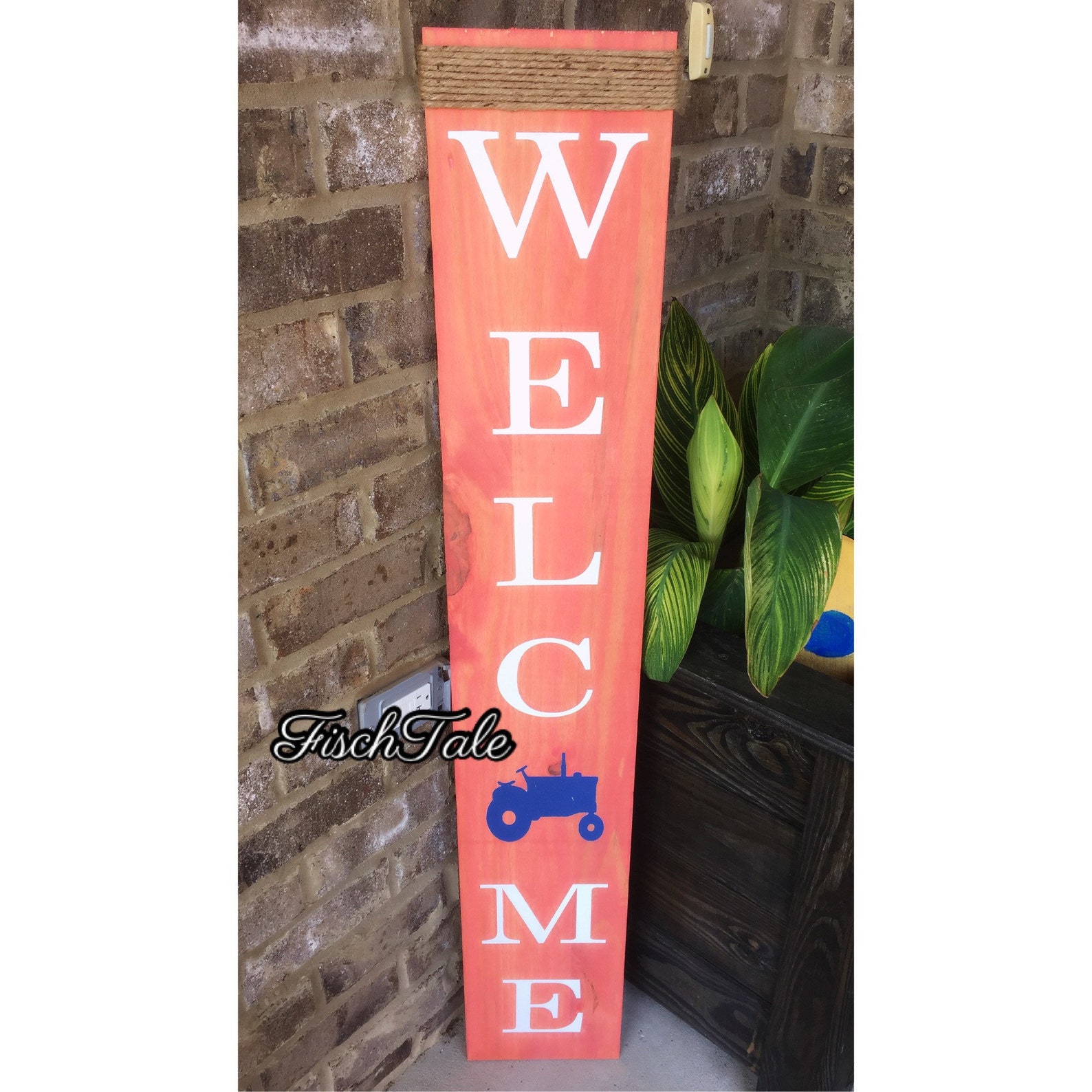 Large Welcome Sign With Tractor Farm Welcome Wood Sign - Etsy