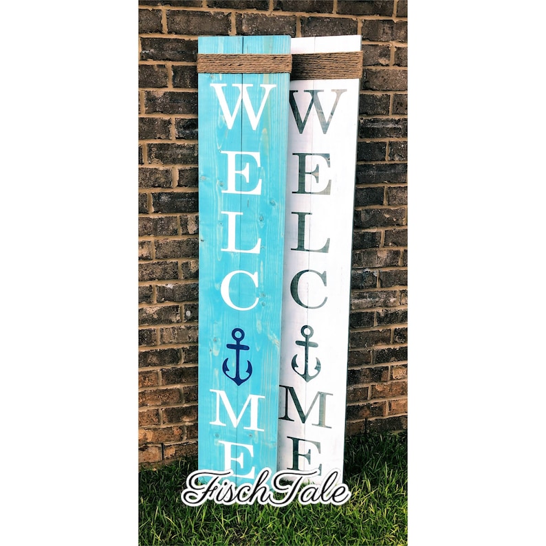 Large Welcome Shutter Style Sign With Anchor Symbol Welcome - Etsy