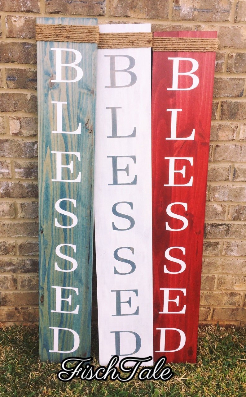 Large Blessed Sign Porch Welcome Wood Porch Sign Blessed - Etsy