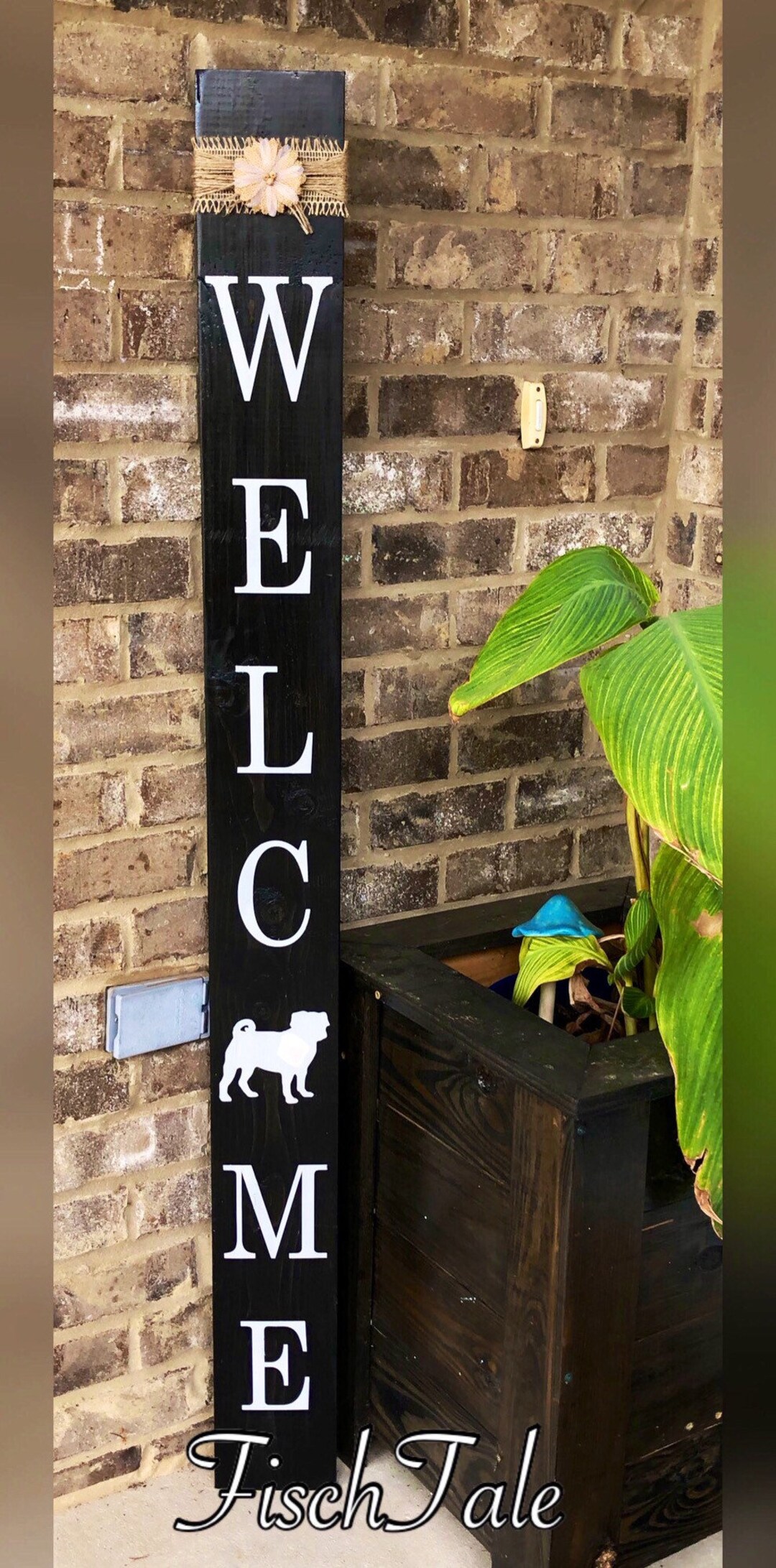 Large Welcome Sign With Pug - Pug Welcome - Wood Sign - Dog Welcome ...