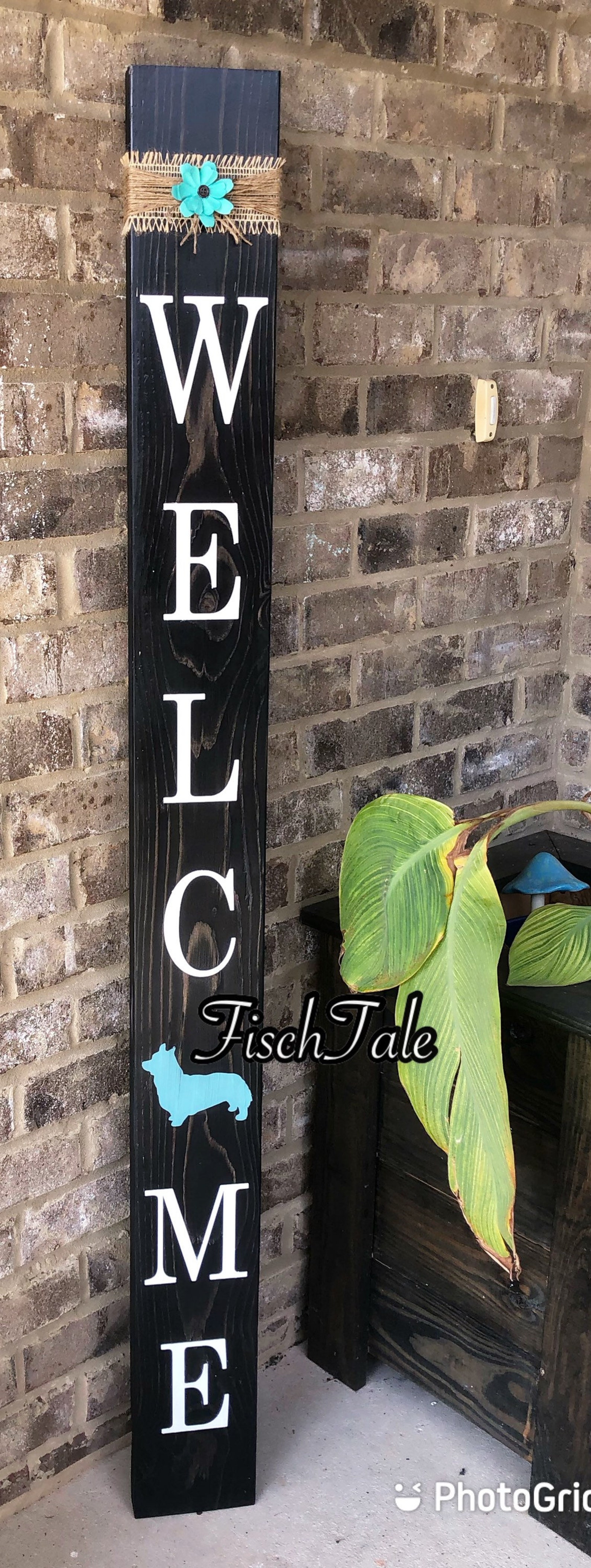 Large Welcome Sign With Corgi - Corgi Welcome - Wood Sign - Dog Welcome ...