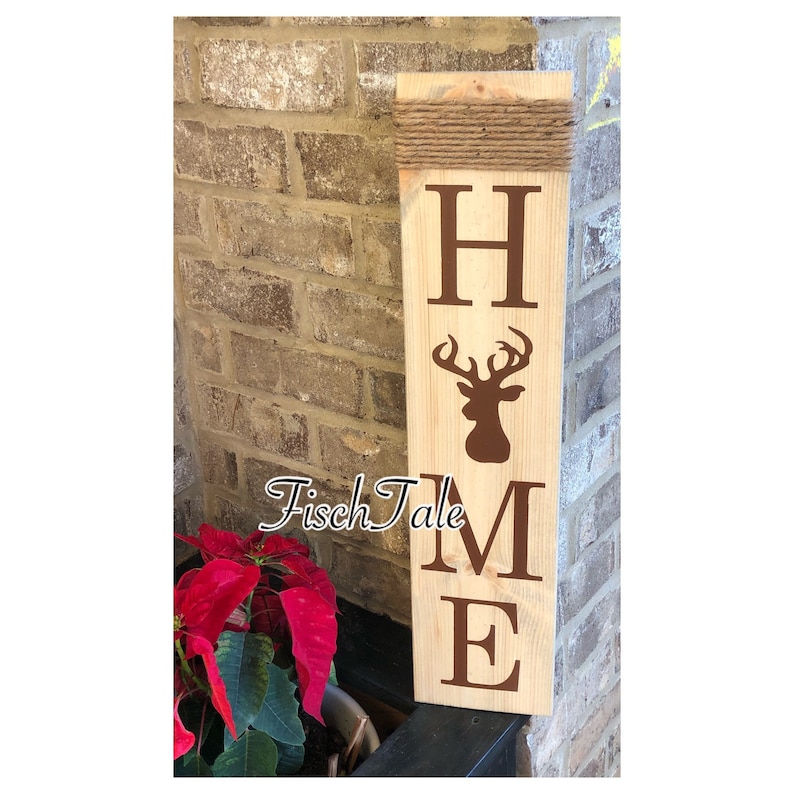 Rustic Wooden Deer Welcome Sign – Personalized Home Decor - Etsy