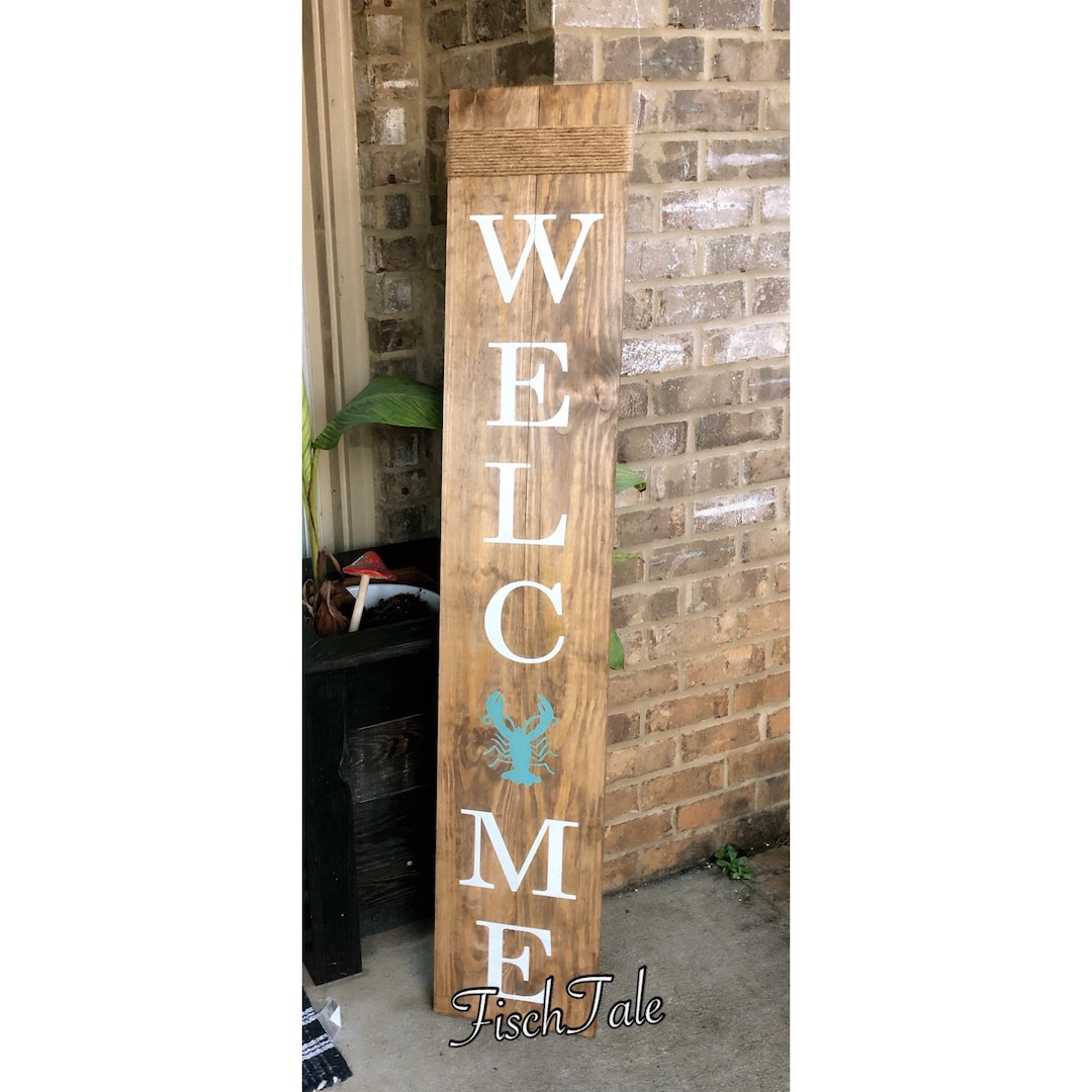 Large Welcome Shutter Style Sign With Crawfish - Crayfish Welcome Sign ...