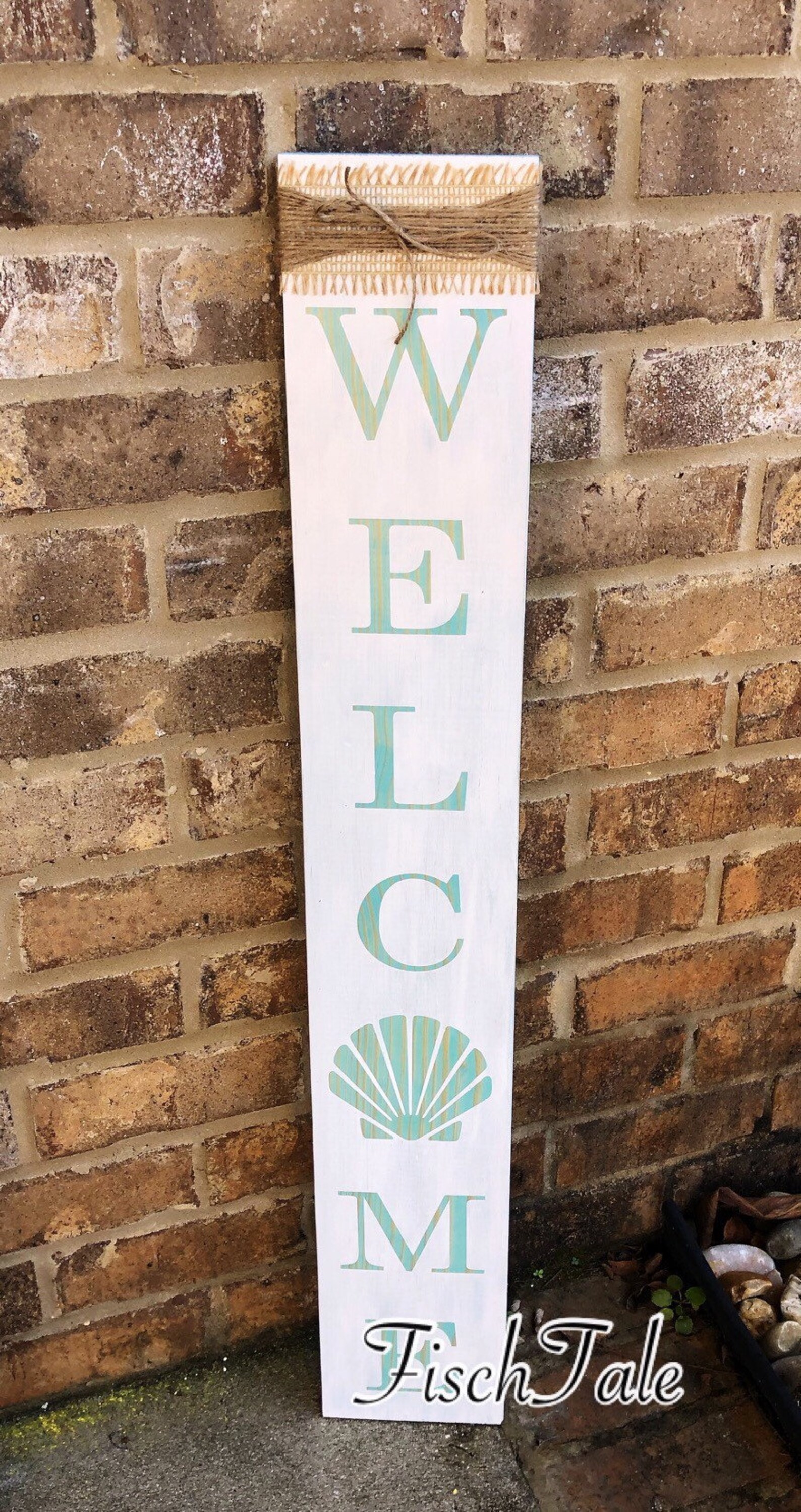Shell Welcome Sign Welcome Seashell Sign Welcome Sign With Clam Shell ...