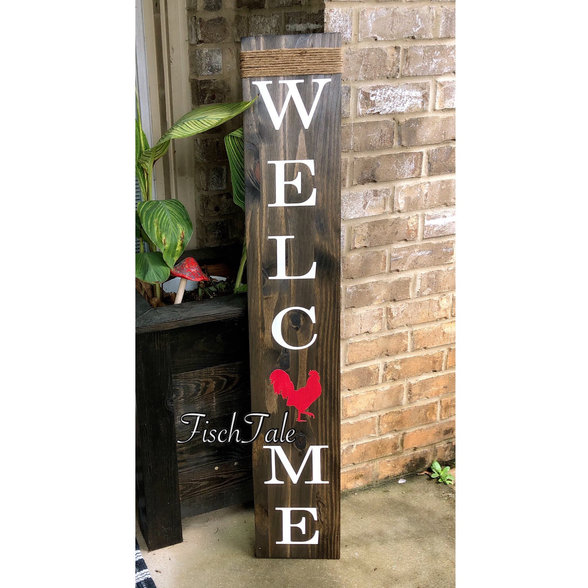 Large Welcome Sign With Rooster Chicken Welcome Wood Farm | Etsy