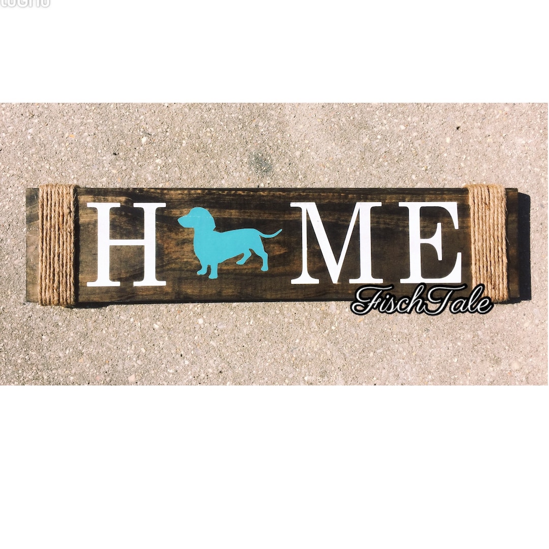 Horizontal Doxie Sign Dachshund Home Sign Rustic Dog Sign - Etsy
