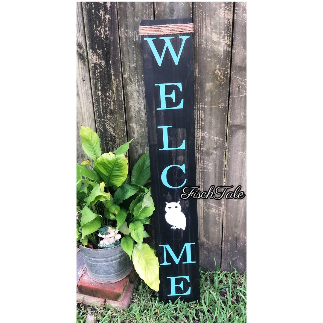 Large Welcome Sign With Owl - Hoot Hoot Sign - Any Symbol Welcome ...