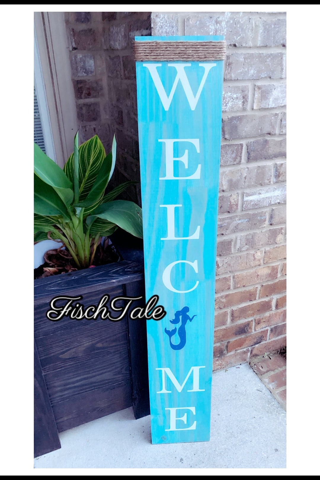 Large Welcome Sign With Mermaid - Tropical Welcome - Wood Sign - Any ...