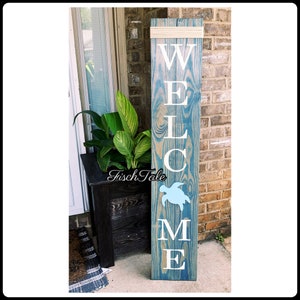 Large Welcome Shutter Style Sign With Turtle Symbol - Welcome - Any ...