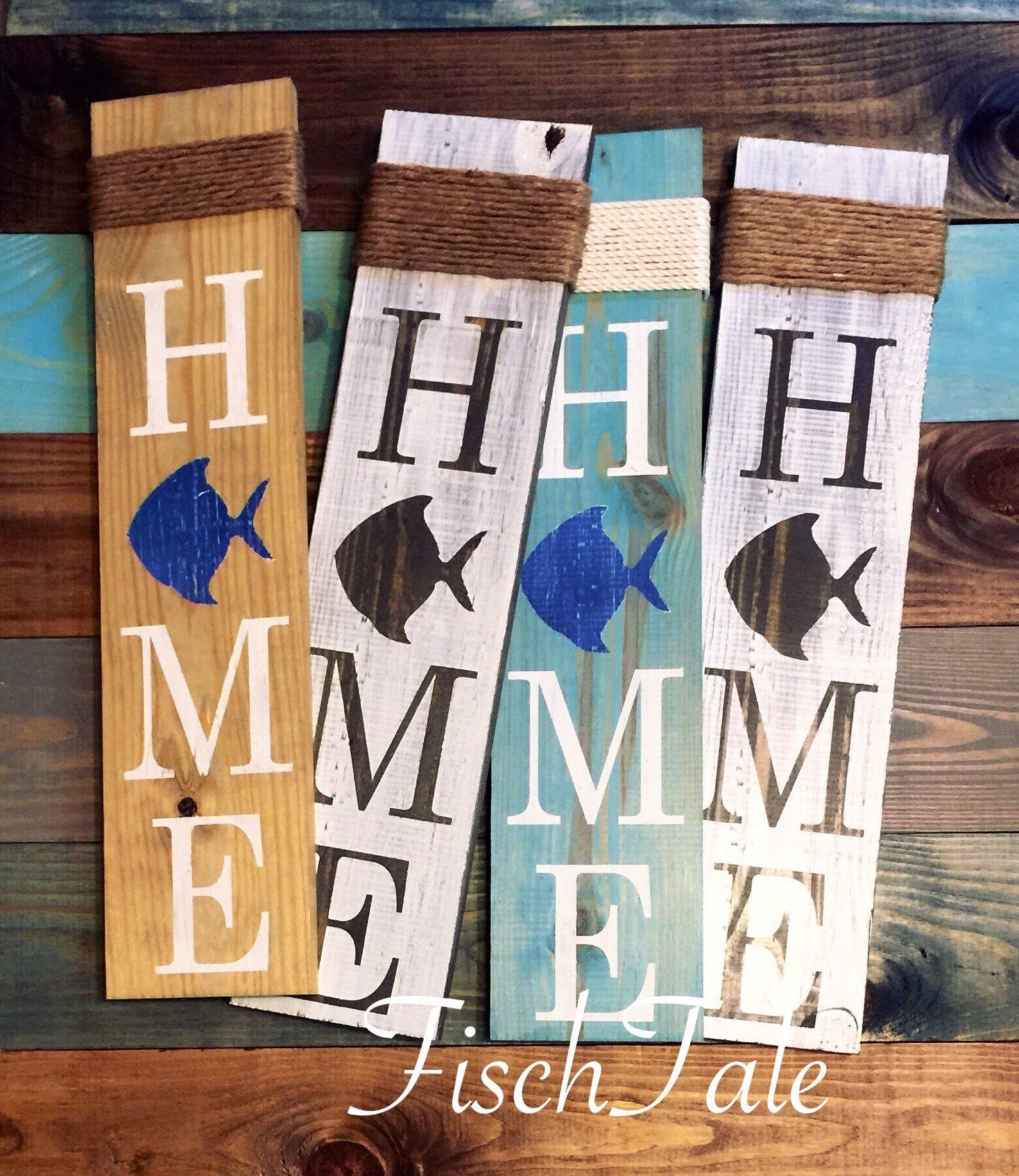 Fish Home Sign Welcome Fish Sign Home With Fish Wooden | Etsy