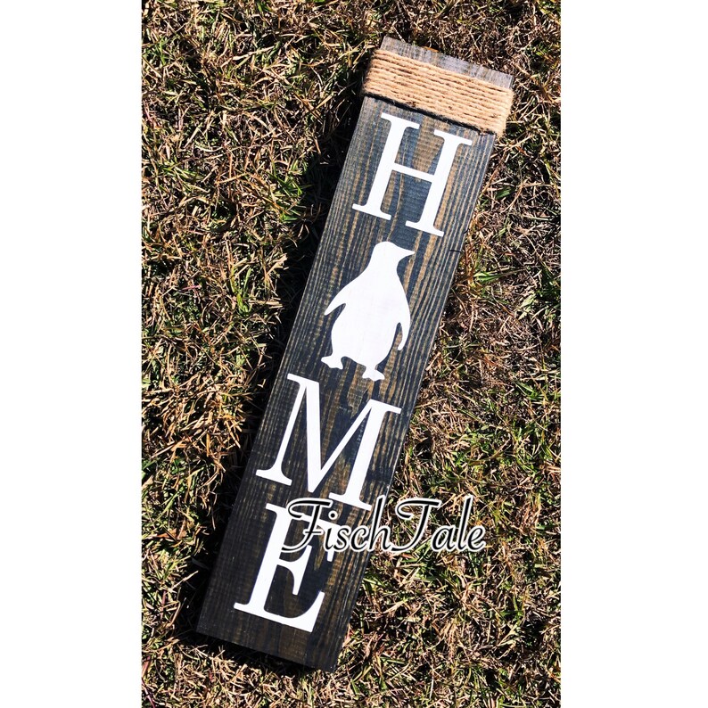 Penguin Home Sign Welcome Penguin Sign Home Sign With - Etsy