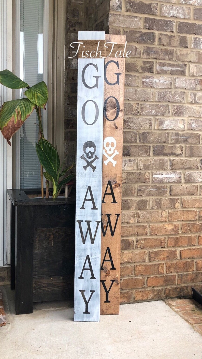 Large Go Away Wood Sign – Jolly Roger Pirate Nautical Decor - Etsy