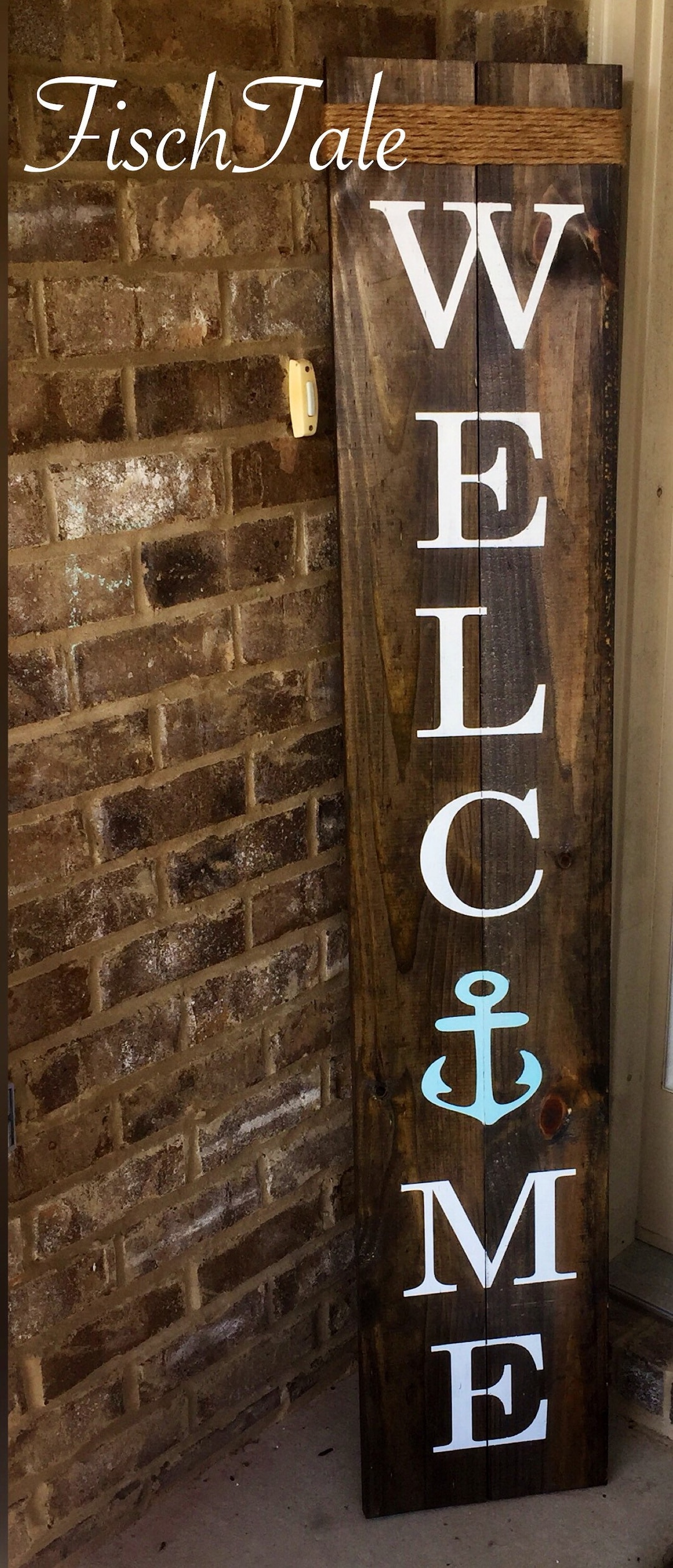 Large Rustic Welcome Shutter Sign – Anchor Porch Decor (11" X 60") - Etsy