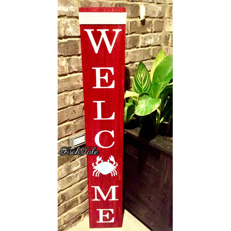 Large Crab Welcome Sign – Beach House Nautical Decor (8x48") - Etsy