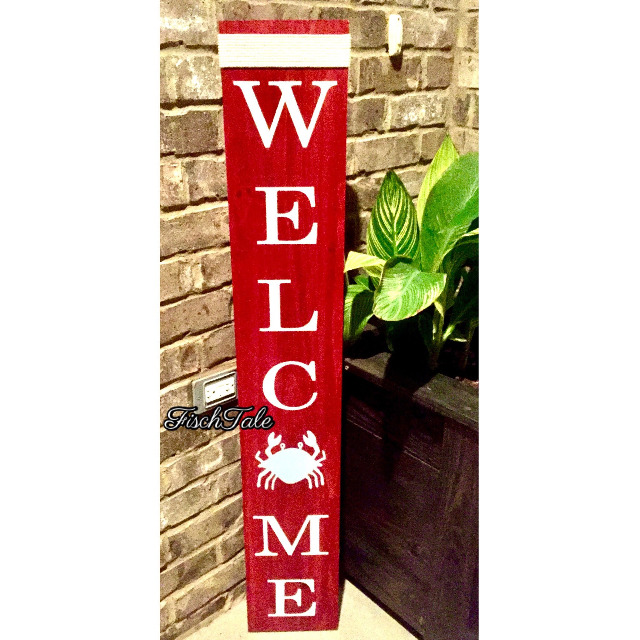 Large Crab Welcome Sign – Beach House Nautical Decor (8x48") - Etsy
