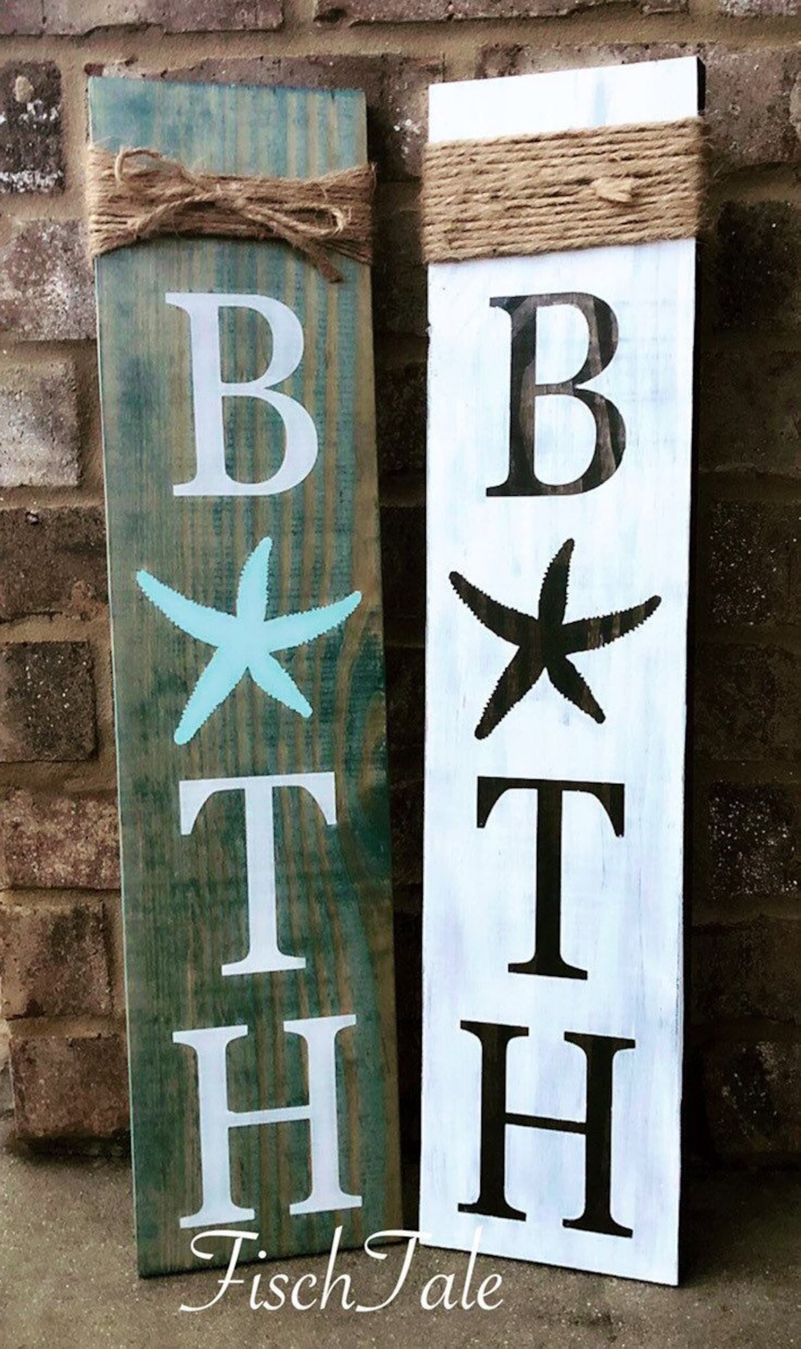 Starfish Bath Sign Bath Sign Starfish sign Bathroom sign | Etsy