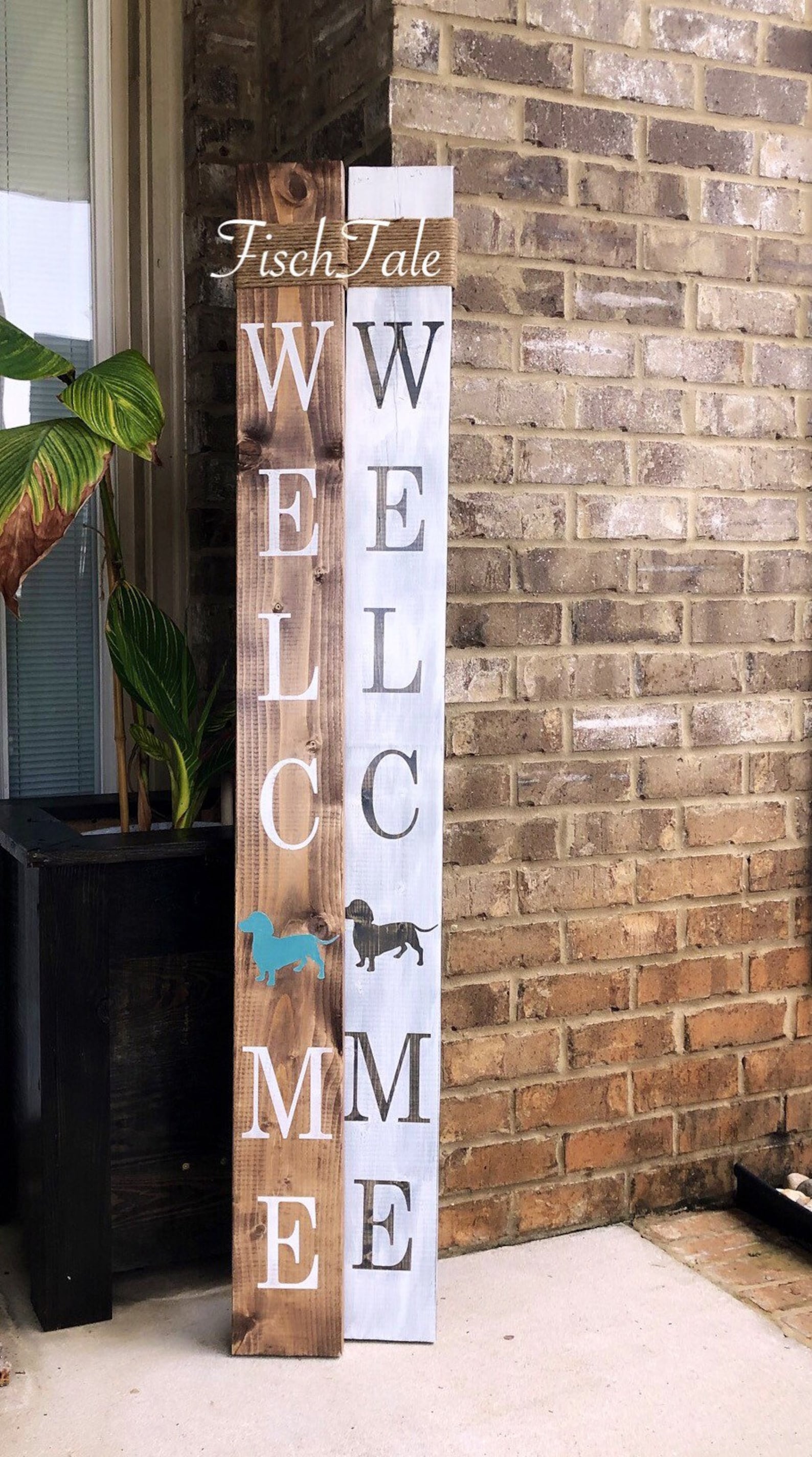 Large Welcome Sign With Doxie Dachshund Welcome Wood Sign - Etsy