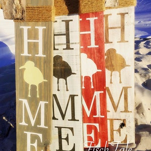Seagull 'HOME' Wooden Sign – Coastal Beach Decor - Etsy