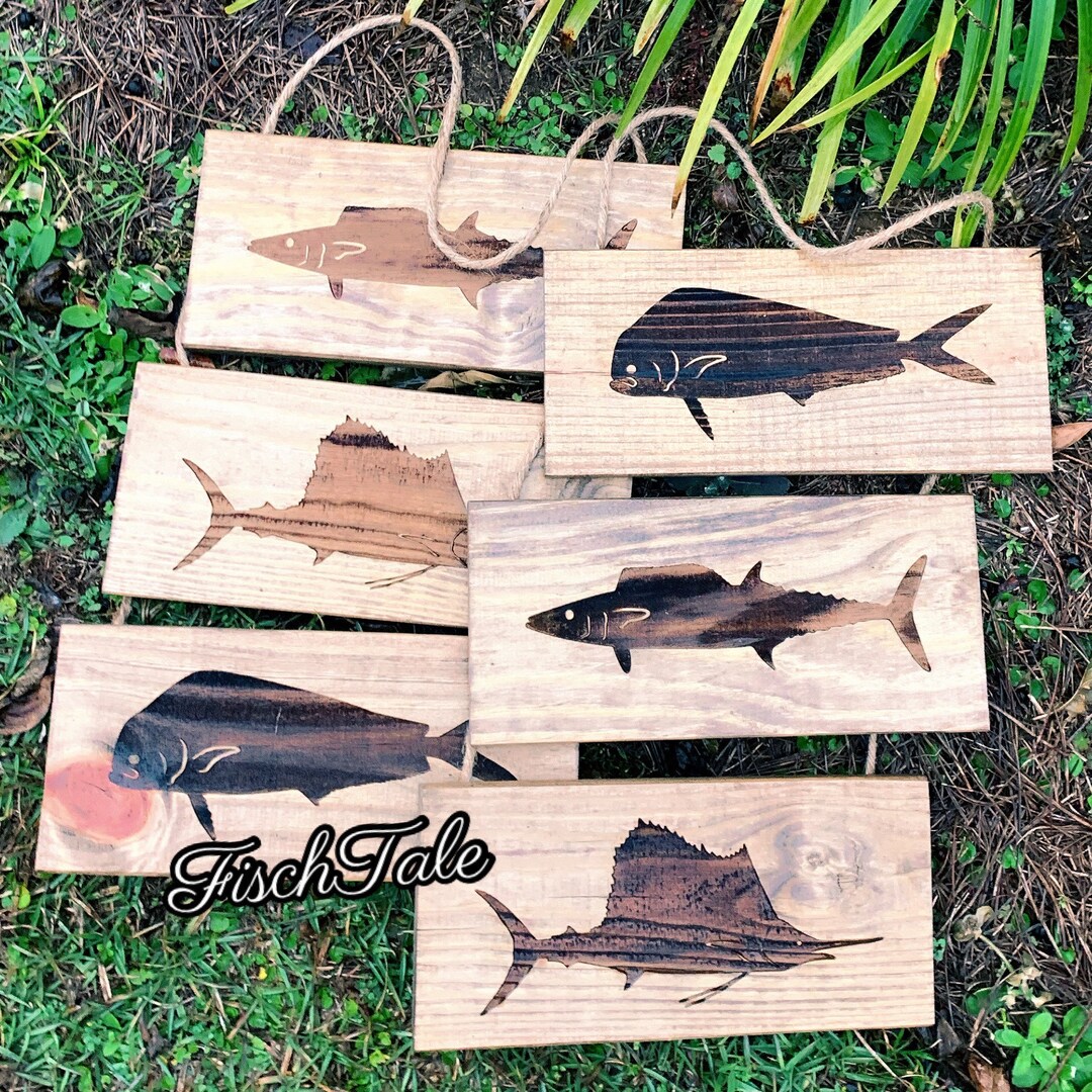 Engraved Wood Fishing Sign – Grand Slam, Mahi, Sailfish, Wahoo - Etsy