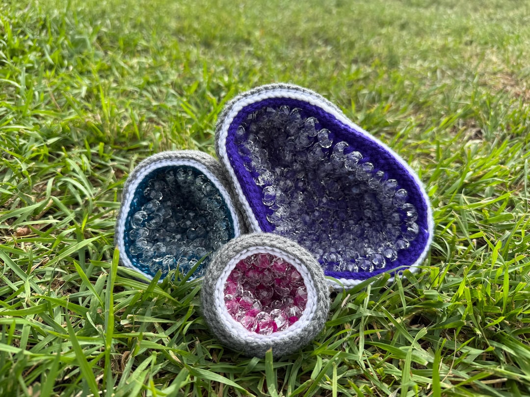 Crochet Geode With Glass Beads - Etsy
