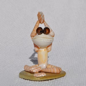 Seashell Yogi Frog, Frog Figurine, Seashell Art, Sanibel Island Florida ...