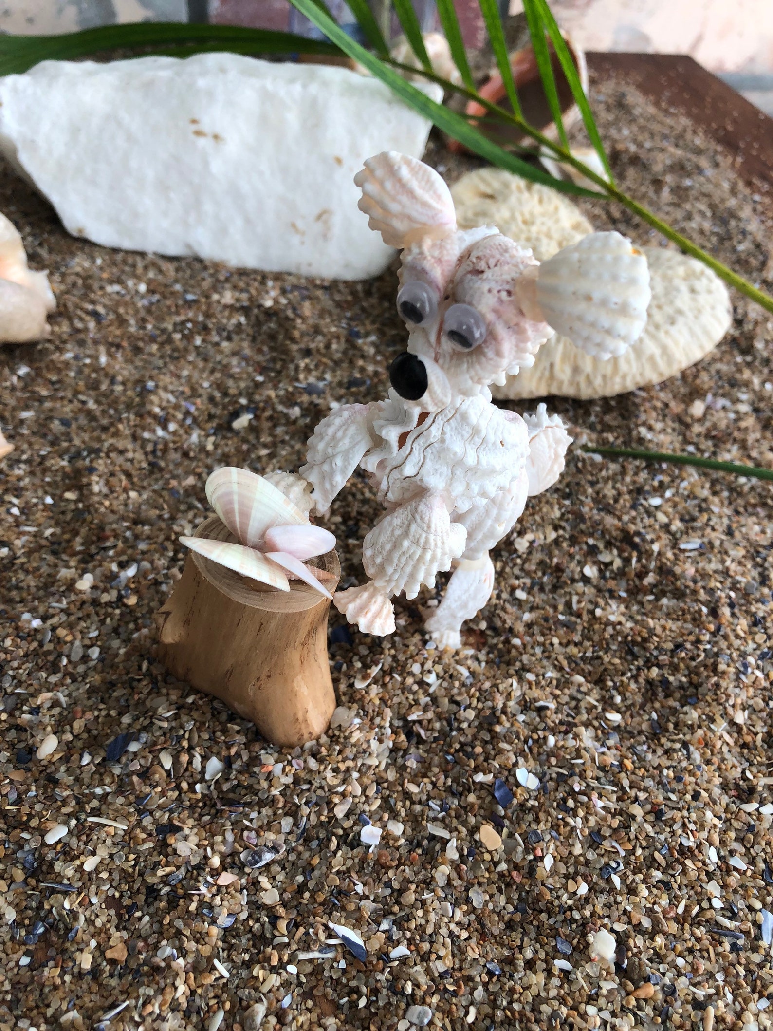 Seashell Dog, Florida Seashell Art, Natural and Genuine Seashell ...
