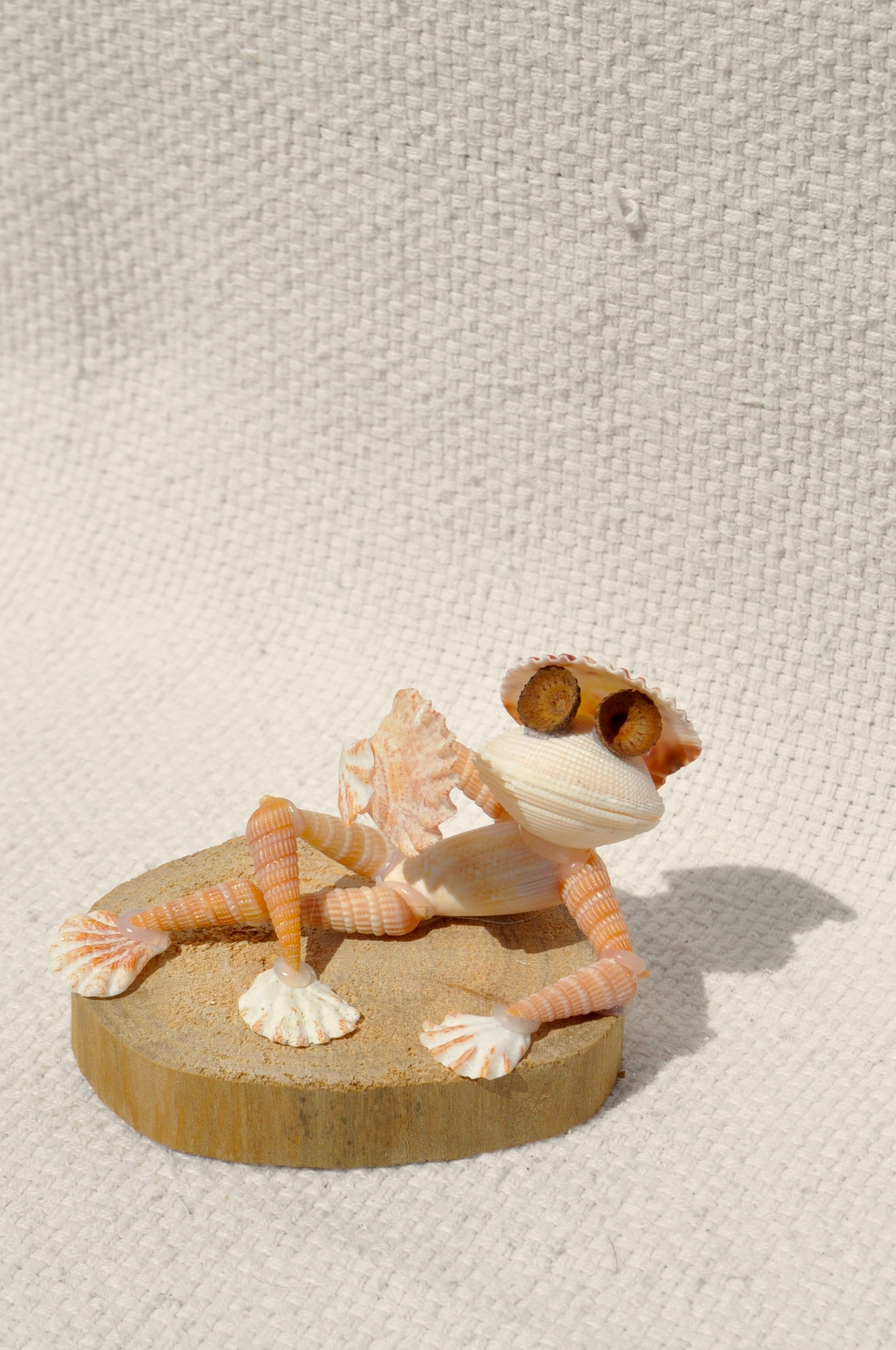 Seashell Frog With Fan, Frog Figurine, Seashell Art, Sanibel Island ...