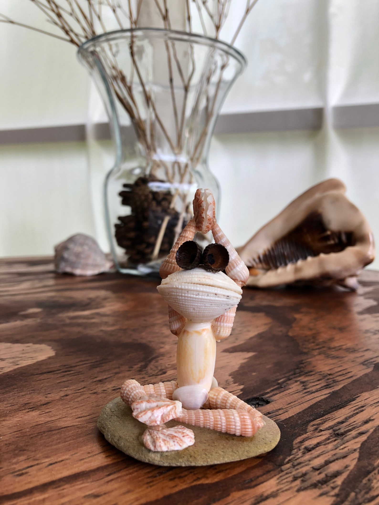 Seashell Frog Working Out Seashells Art Sanibel Island Art - Etsy